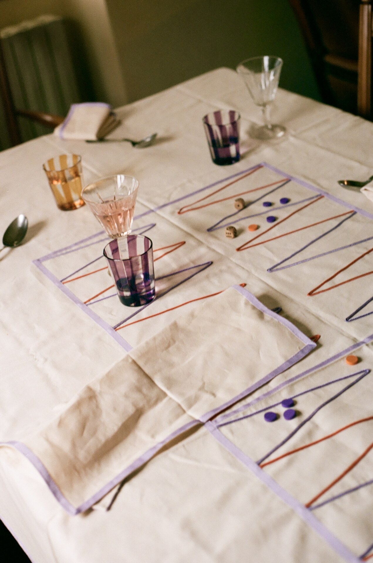Agazia Backgammon Tablecloth & Napkins | Italy Segreta